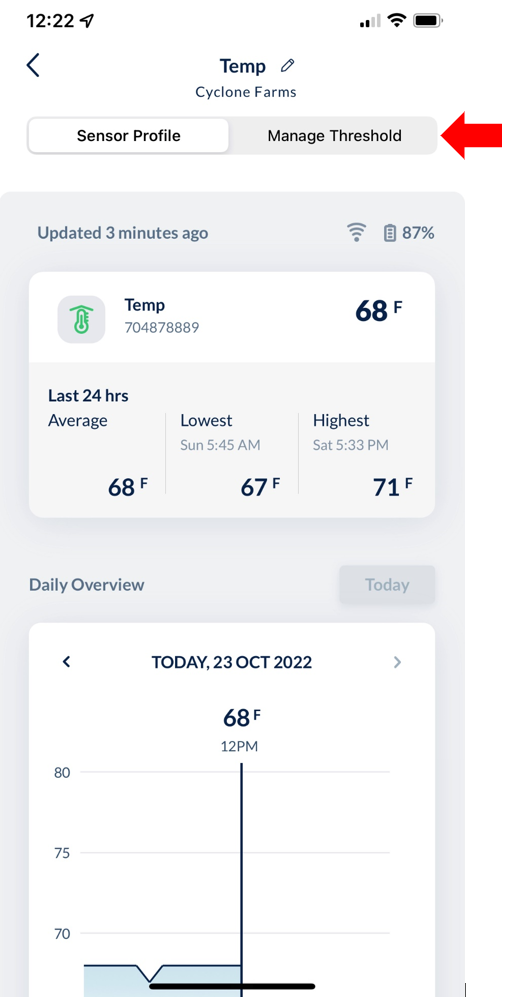 Setting Temperature Thresholds and Alarms